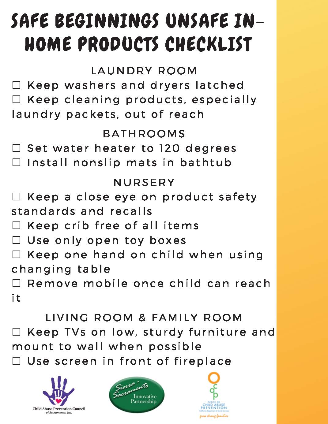 The Child Abuse Prevention Center - Unsafe In-Home Products Page